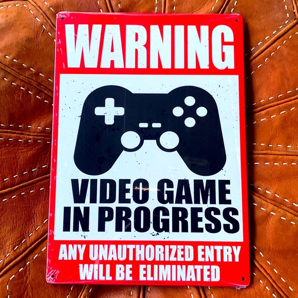 Accents | Video Game Warning Sign New | Poshmark